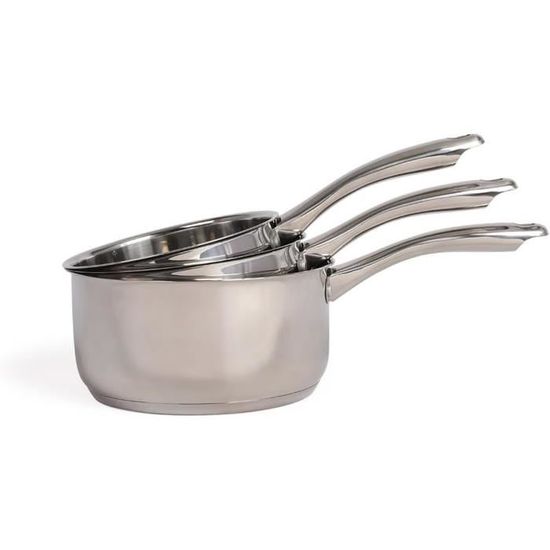 Set De 3 Casseroles En Acier Inoxydable Mep135[J677] - Cdiscount Maison