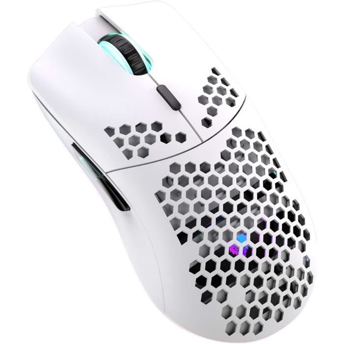 Souris de Jeu sans Fil, 2.4 Ghz Poids Léger Rayon de Miel RéGlable 3200 ...