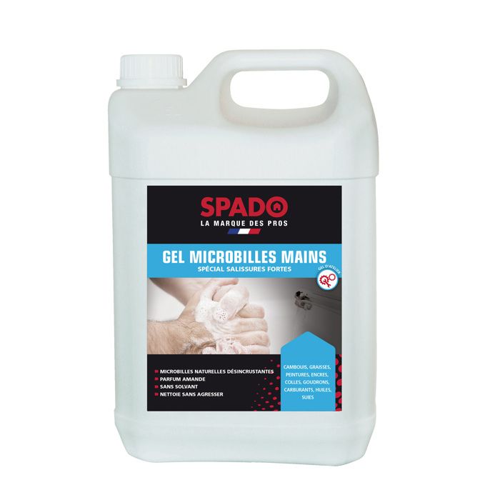 SPADO -Gel microbilles mains - Dégraissant pour les mains - Microbilles minérales 100% ...