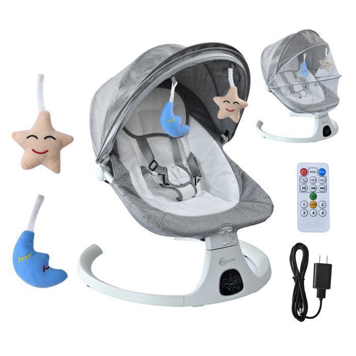 Balancelle Bébé Électrique - DOCCMIK - 10 mélodies - 5 modes de ...