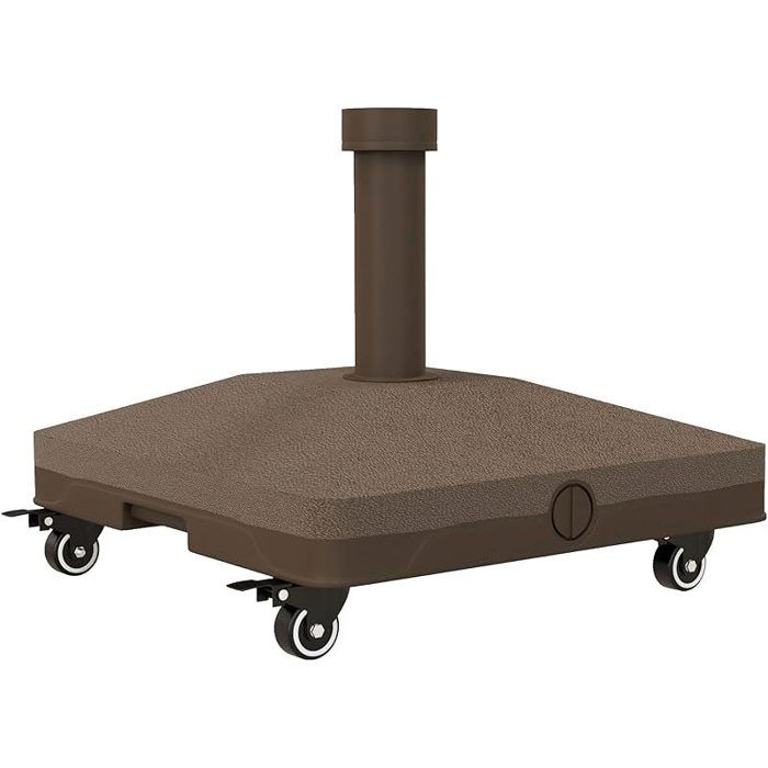 Pied de Parasol Base de lestage Parasol carré 4 roulettes dim. 45L x ...