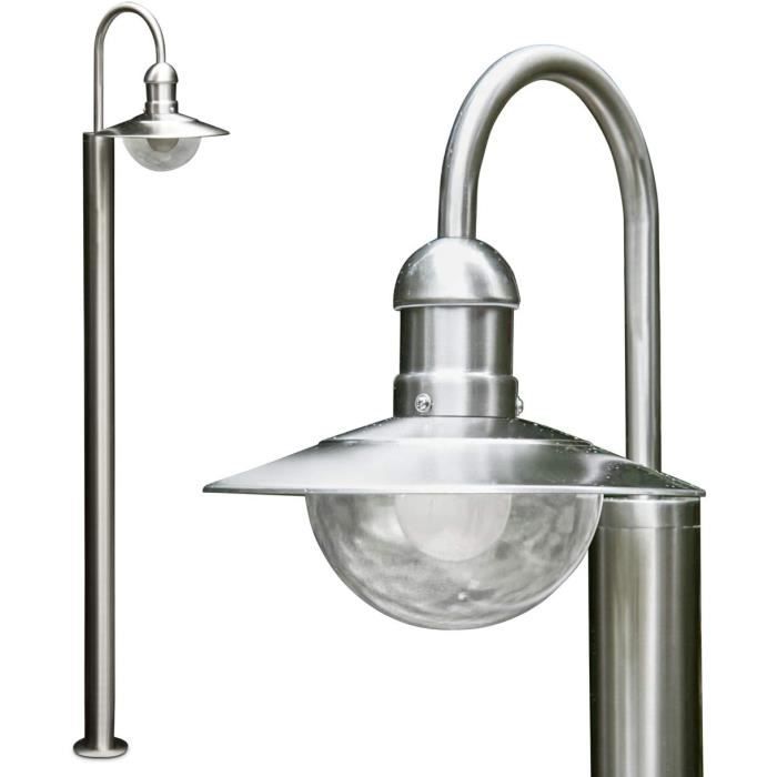 Lampe D'Extérieur "Elima", Lampadaire En Acier Inoxydable Au Design Moderne, Avec Abat-Jour En ...