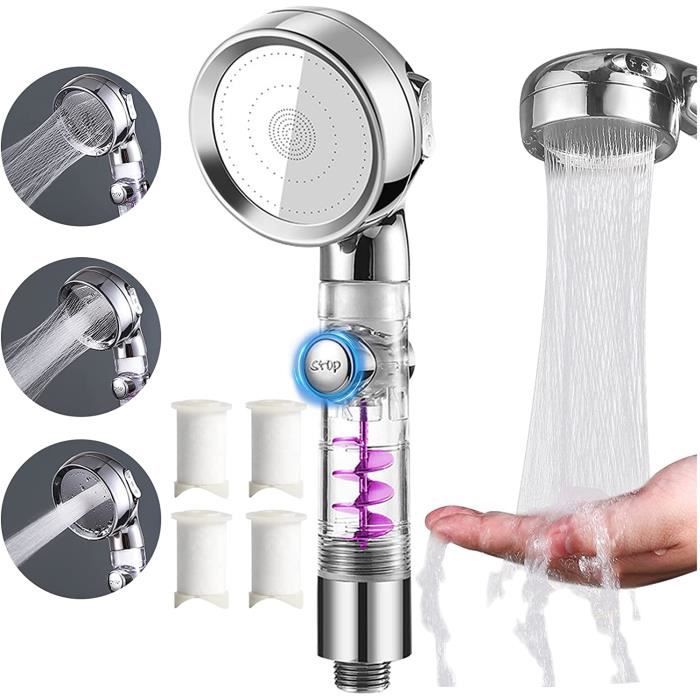 Liwi Pommeau De Douche à Hélice 3 Modes Réglables Haute Pression