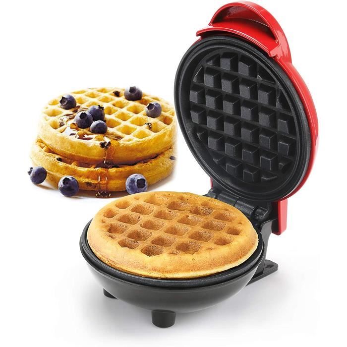 Gaufrier Mini machine à gaufres en acier inoxydable 350 W - A4 - Rouge ...