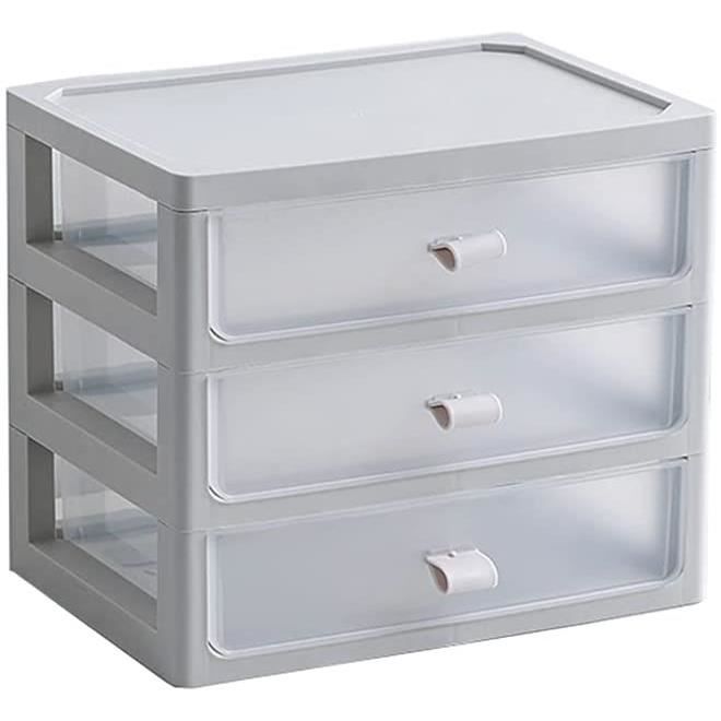 Drawe Box Boîte de rangement en plastique transparent avec 3 tiroirs 26 ...