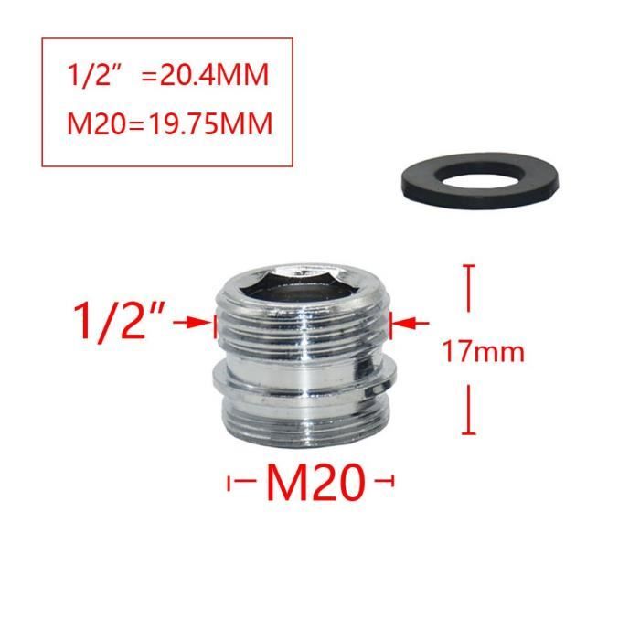 (1I2 to M20 male)Connecteur fileté en laiton 1/2 "mâle à M22 M24 M20 ...