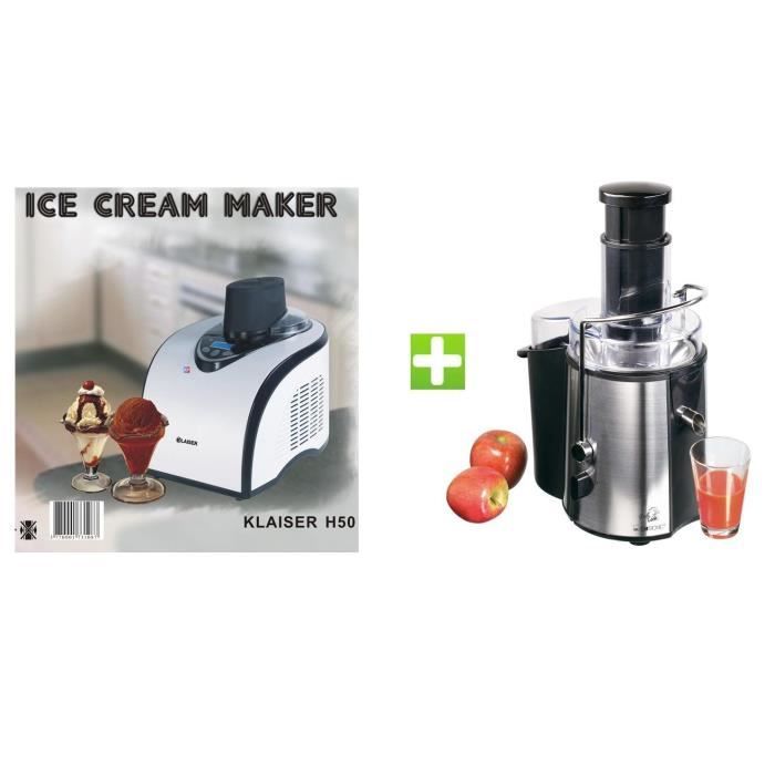 KLAISER H50 TURBINE A GLACES AVEC LIVRE DE RECETTES ET CENTRIFUGEUSE ...