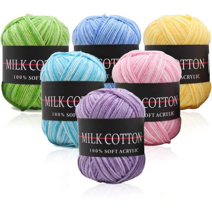 Lot de 6 grands écheveaux de fil à crochet, couleurs assorties ...