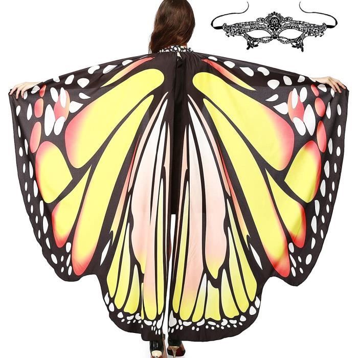 Cape de costume de papillon pour femme, Ailes Papillon Deguisement ...