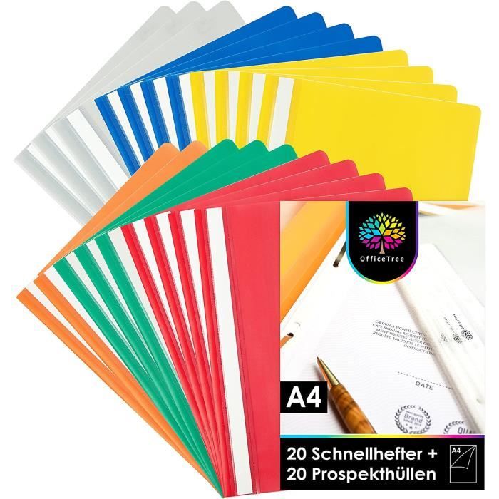 20x Farde a Devis A4 et 20x Pochette Plastique A4 transparentes ...