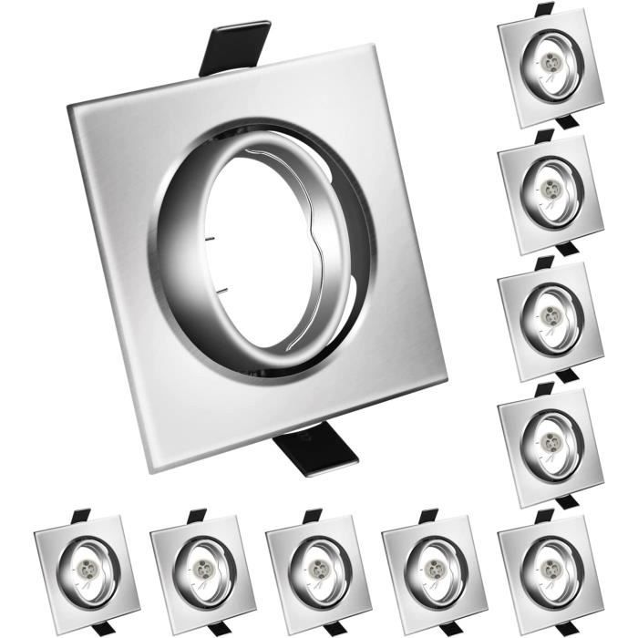 Projecteurs Spot Encastrable GU10 Set, 10 Pièces Carré Cadre De Montage ...