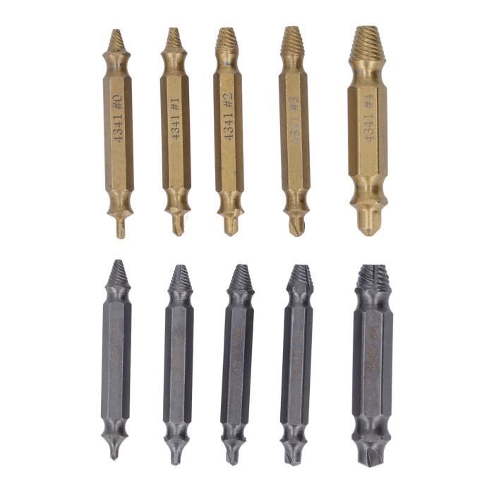 Ensemble d'extracteurs de vis 10 pièces extracteur de vis en acier à ...