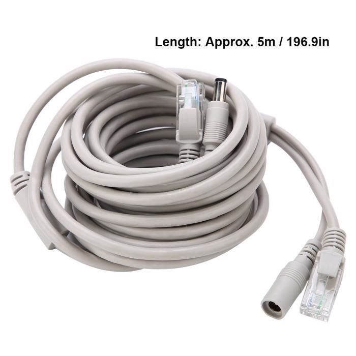 Câble Ethernet CCTV RJ45 + DC pour caméras IP et système NVR - EJ.LIFE ...