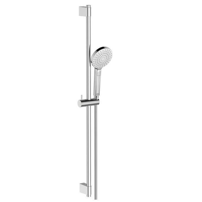 Ensemble de douche - IDEALRAIN EVO - barre 90 cm et douchette ronde 11 cm 3J - Chrome - Ideal ...