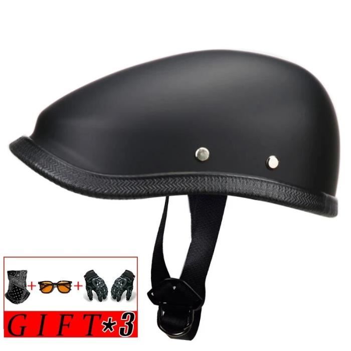 Casque de moto en cuir allemand,casque de moto vintage,visage ouvert ...