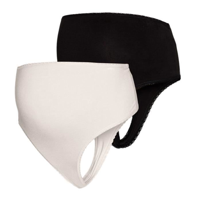 X2 Strings de grossesse Beige/Noir Femme Mamalicious Lilja Noir ...