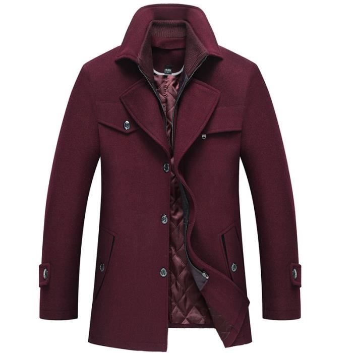 Manteau - caban,manteau de marque en laine mélangée pour homme ...