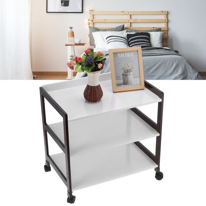 Table d'appoint en bambou 3 couches Table de nuit mobile Table de nuit ...