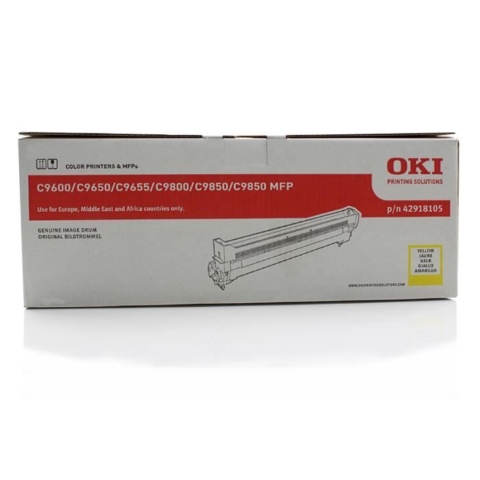 Tambour Jaune pour Imprimante OKI C 9655 DN - Marque OKI - Kit Tambour - Rendement jusqu'à 30000 ...