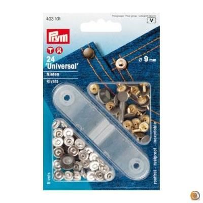 Rivets - PRYM - 9 mm - Laiton Argenté - Outil Inclus - 24 pièces ...