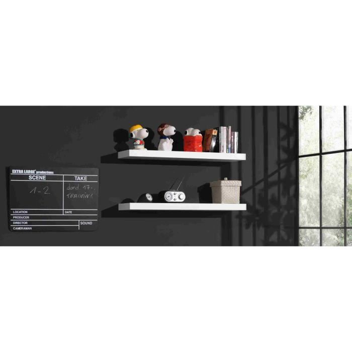 ROBIN Tablettes Murales Laquées Blanches - Cdiscount Maison