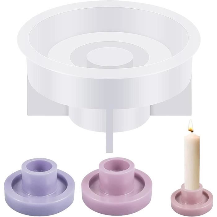 Moule en Silicone pour Bougeoir Moule Circulaire pour Bougeoir DIY Moule Silicone Résine Epoxy ...