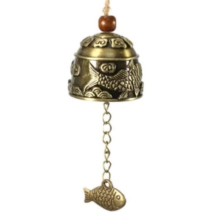 Carillon A Vent Exterieur Dragon-Poisson Feng Shui Cloche Bénédiction Bonne Chance Fortune ...