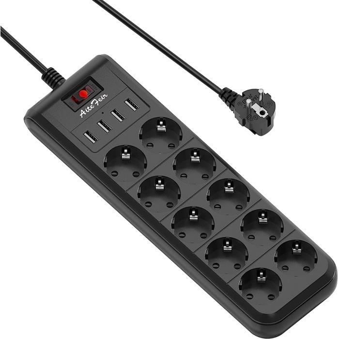Multiprise Electrique(4000W-16A) Prise Multi ,Multiprise Parafoudre ...