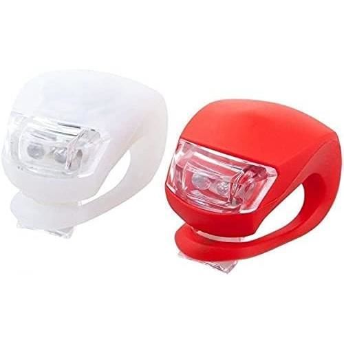 Eclairage VTT TRAHOO - Set avant et arrière LED en silicone - Blanc et ...