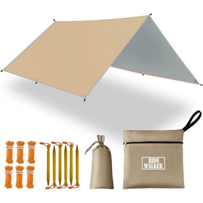 Bâche Camping Abris Anti-Pluie 3X5M Tarpe De Survie Bushcraft Materiel ...