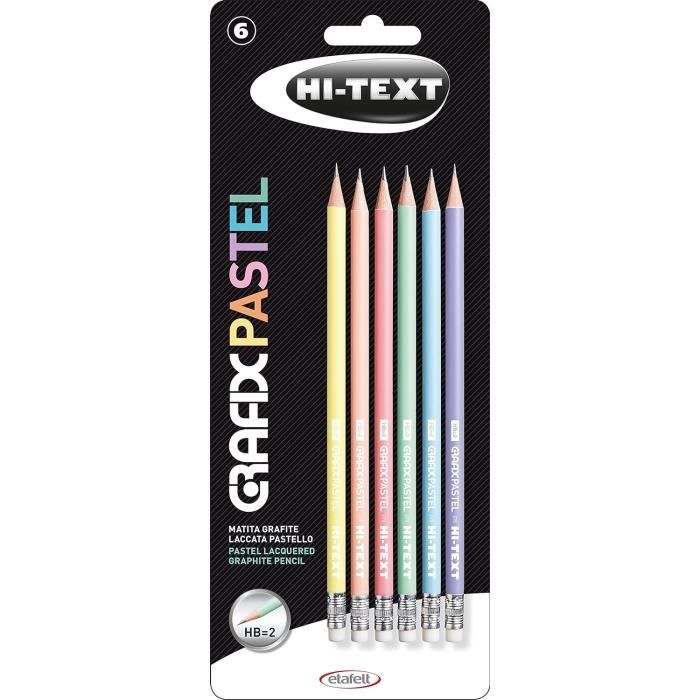Grafix 076 Lot De 6 Crayons Graphite Avec Vernis Pastel Et Embouts ...