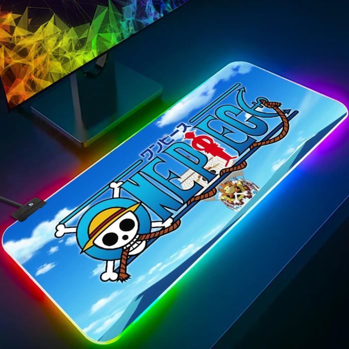 Animé une pièce Luffy Zoro RGB Pc Gamer clavier tapis de souris tapis ...