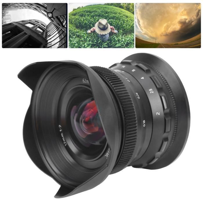 YOSOO Objectif grand angle 12mm F2 Z Mount Wide Angle Large Aperture Fisheye Landscape Fisheye ...