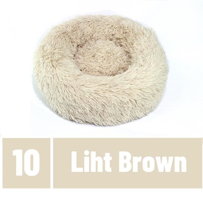 PET LIT,Light Brown-XL-80cm--lit en peluche pour animaux de compagnie ...