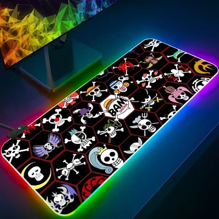 Animé une pièce Luffy Zoro RGB Pc Gamer clavier tapis de souris tapis ...
