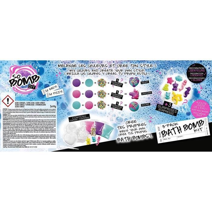 Kit SO BOMB DIY - Pack de 3 - Licorne, Cœur & Diamant - Fabrique tes ...