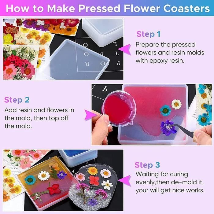 144 Pièces Fleurs Pressées Séchées Naturelles Pour Résine, Kit D'Herbes ...