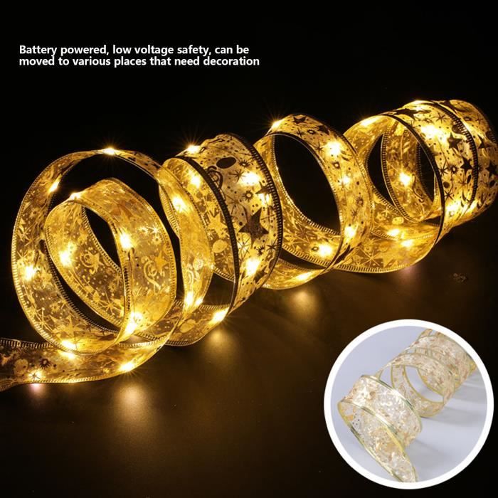 Ruban lumineux LED - OMABETA - 4m - Doré - Blanc chaud - Décoration ...