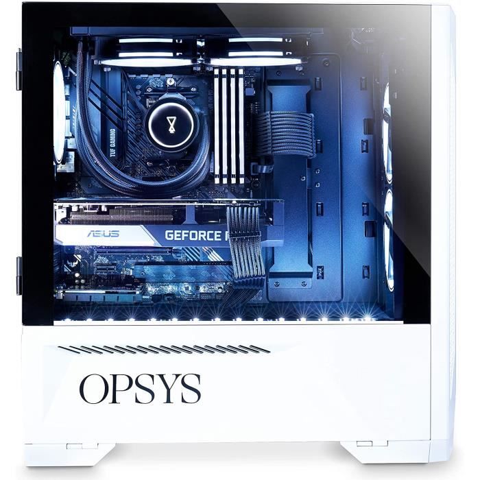 OPSYS Gallantis-X1 Blanc PC Gamer avec Écran Pack (AMD Ryzen 5 5600X, Geforce RTX 3070, 500Go ...