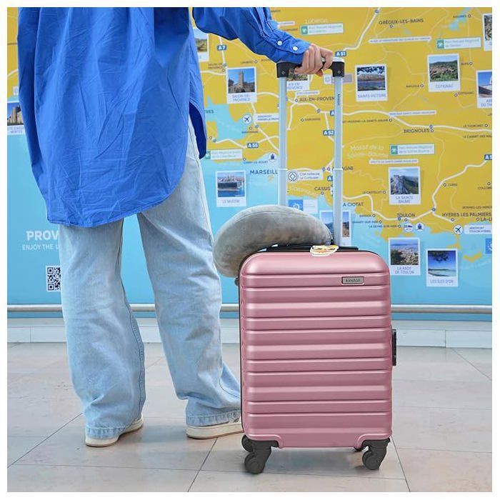 Valise cabine Rose 45x36x20 sans roues - Bagage à main léger et durable ...