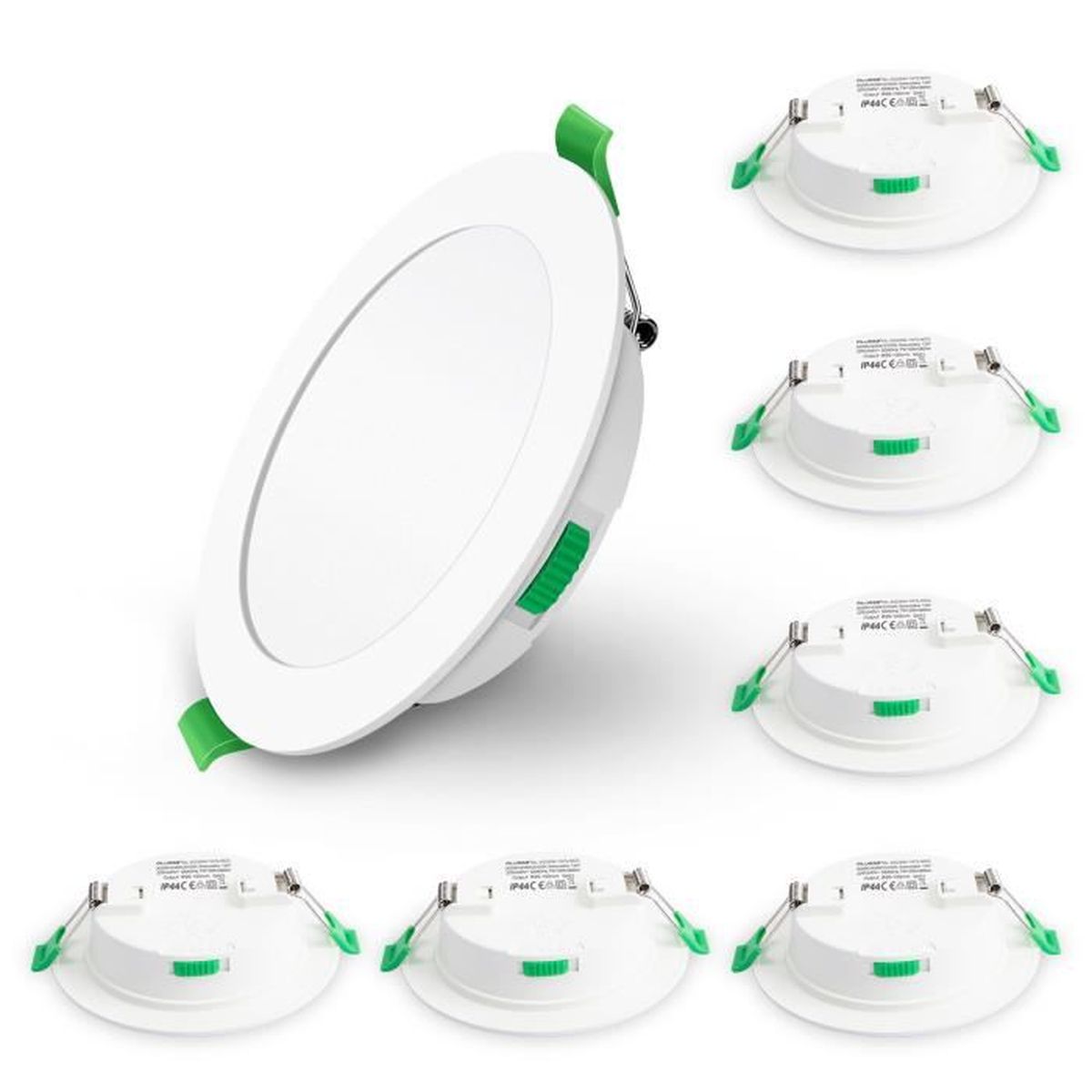 Lot de 6 Spots encastrable LED 7W - Rond- Tricolore 3000K/4000K/5700K ...