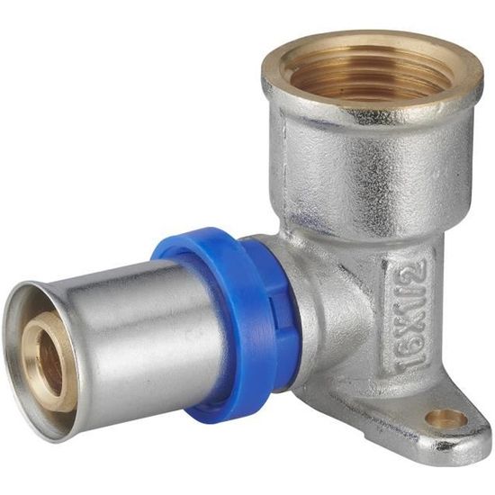 Raccord Multicouche à Sertir Multi profils Coude Applique Murale Ø16 - Femelle 15x21 NOYON ...