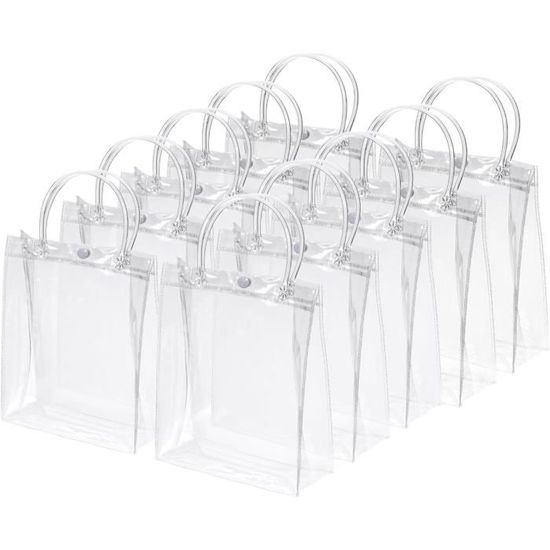 10 Paquet Transparent Pvc Cadeau Sacs, 13.8" X 11.8" X 4.7 ...