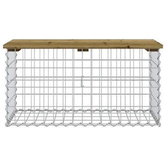Banc de jardin design gabion - DRFEIFY - Bois de pin imprégné - Base en ...