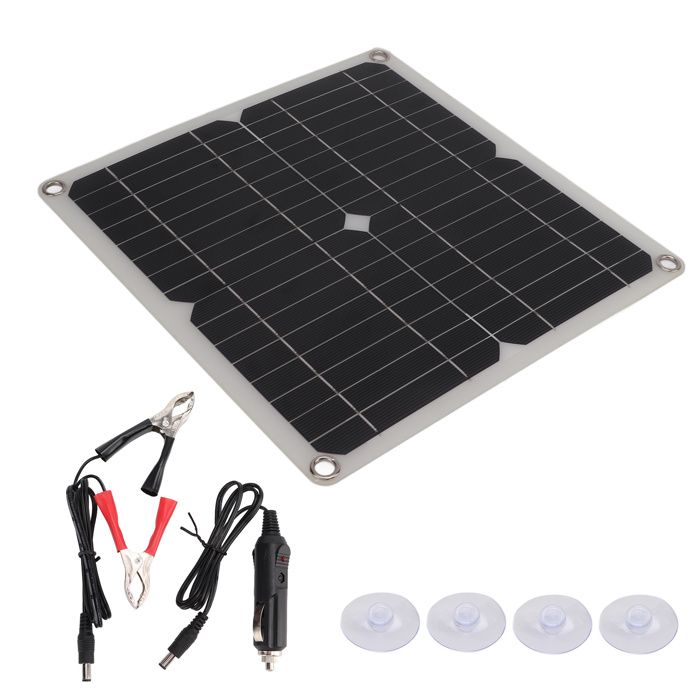 Kit de panneau solaire Chargeur de panneau de cellule solaire monocristallin Double sortie USB ...