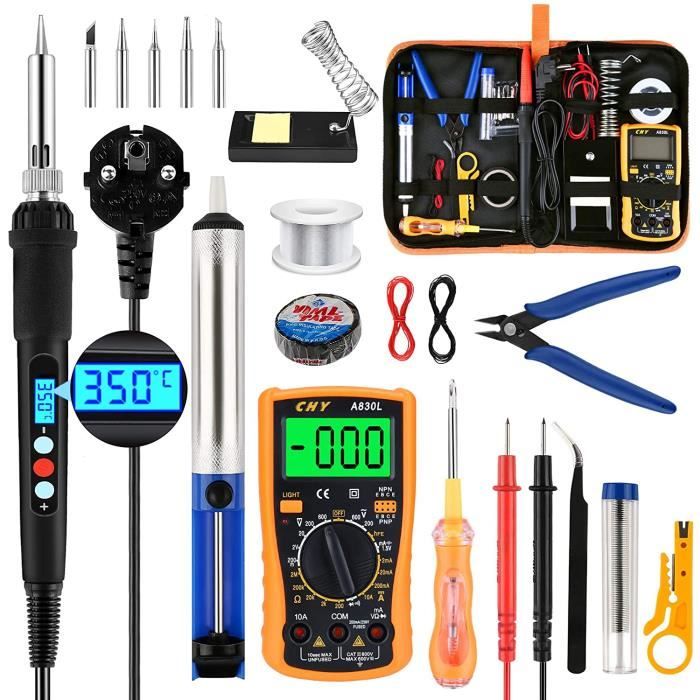 Fer à Souder Kit de Soudage Electrique avec Écran LCD - 60W 180-500℃ Température Réglable avec ...
