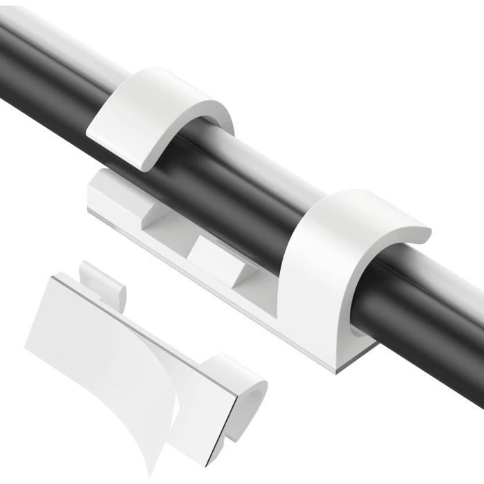 30Pcs Clips Cables Adhésifs, Clips De Fixation Ronds En Plastique ...