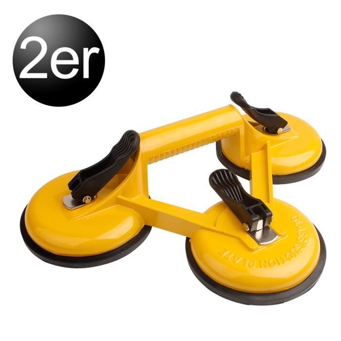 YAOBLUESEA 2 x Triple Ventouse 120 kg Aluminium Ventouse de Manutention ...