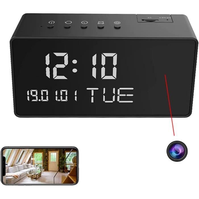 Caméra Espion Cachée Horloge WiFi, HD 1080P Caméras Cachées sans Fil ...