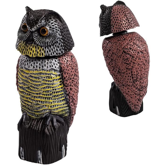 Hibou effaroucheur d'oiseaux I avec tête rotative à 360° I Chouette ...
